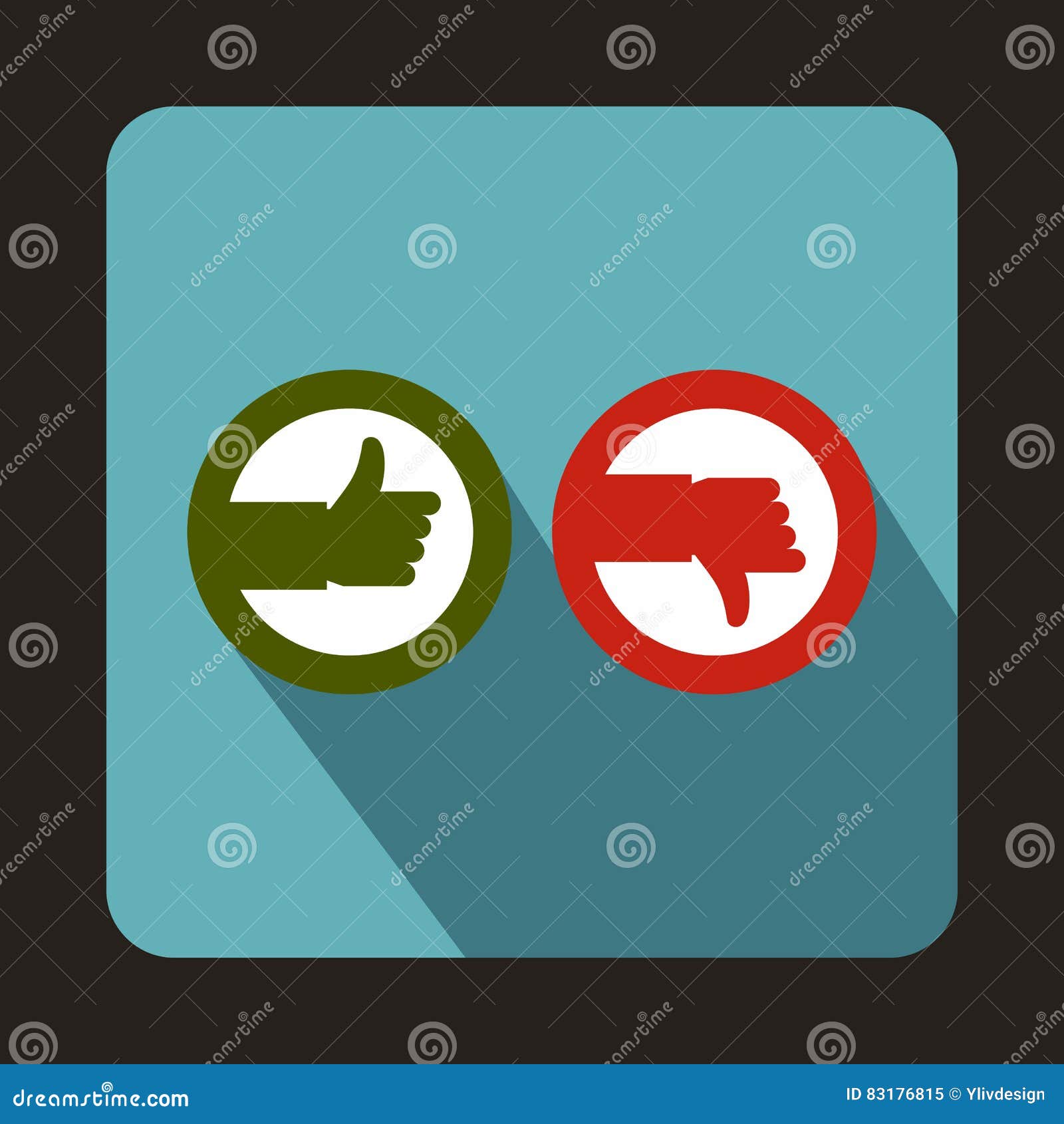 Daumen Auf Und Ab Ikone, Flache Art Vektor Abbildung - Illustration von ...