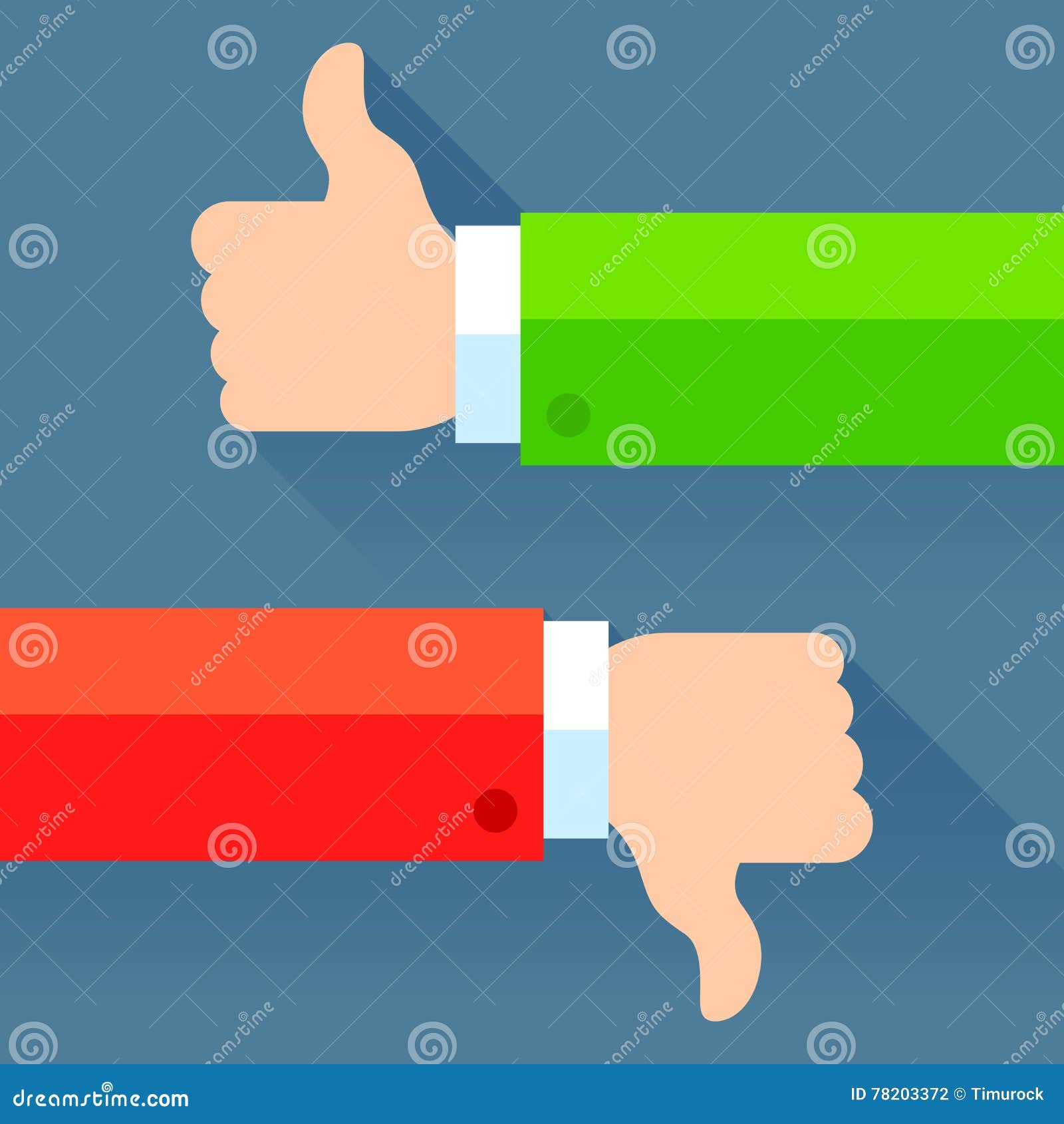 Daumen auf und ab Konzept vektor abbildung. Illustration von netz ...