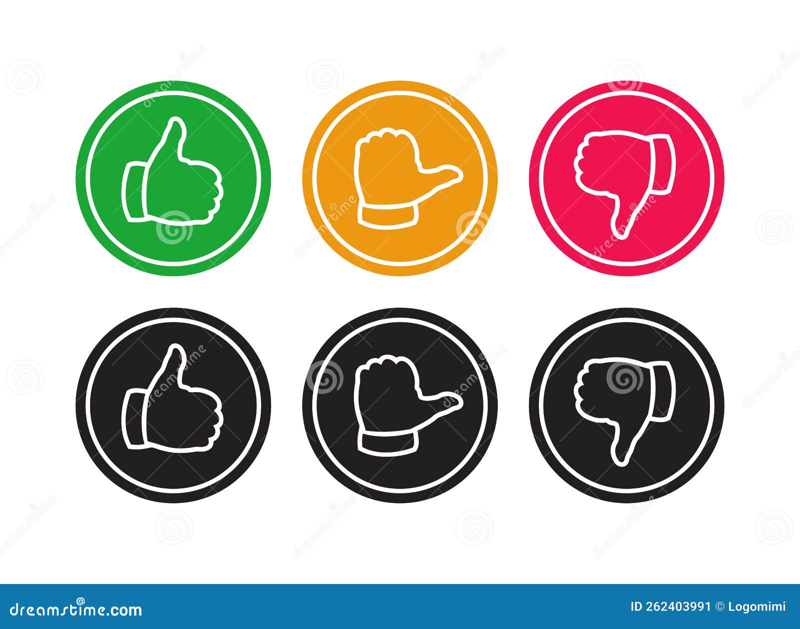 Daumen Hoch Und Daumen Runter Icon Set Mobile App Oder Website Icon ...