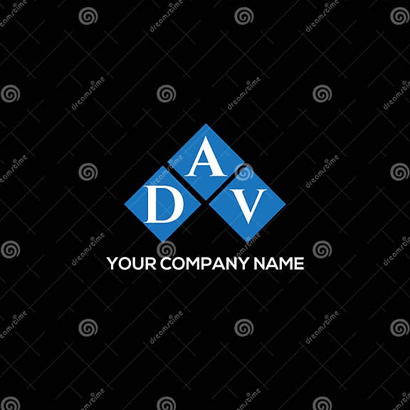 DAV Letter Logo Design on BLACK Background. DAV Creative Initials ...