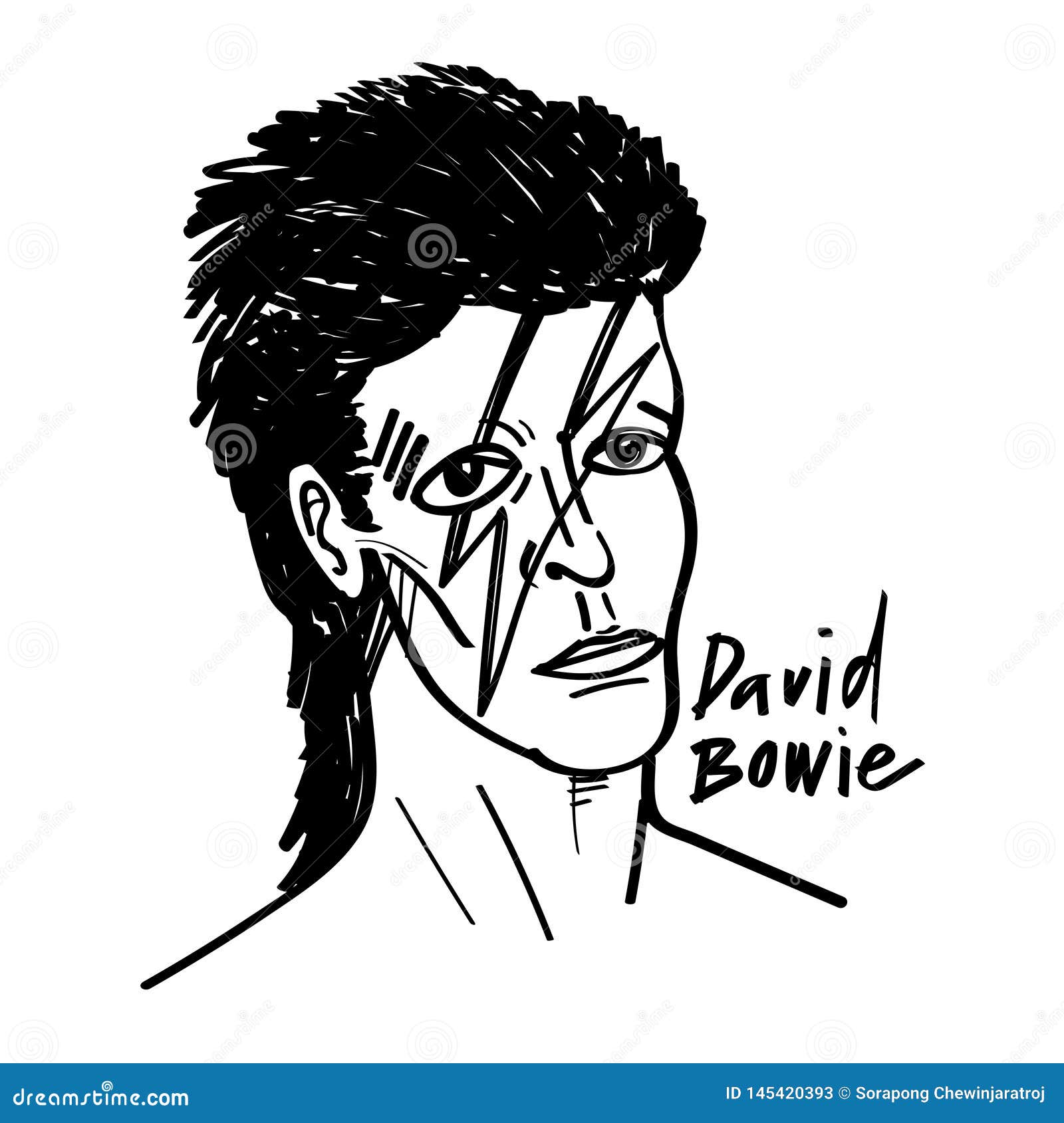 David Bowie Lightning Bolt Vector