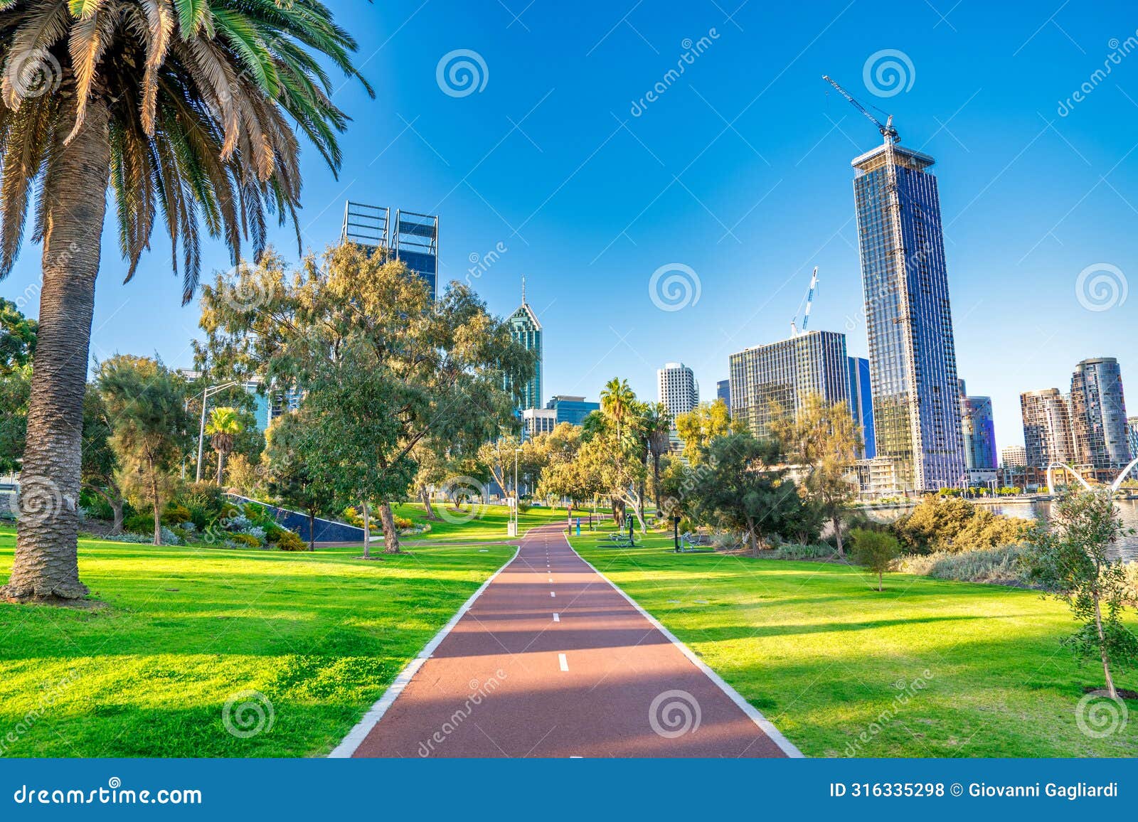 David Carr Memorial Park in Perth at Sunset Stock Photo - Image of ...