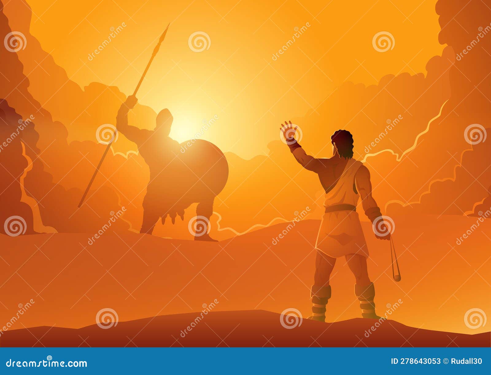 David And Goliath Line Art Royalty-Free Stock Photography ...