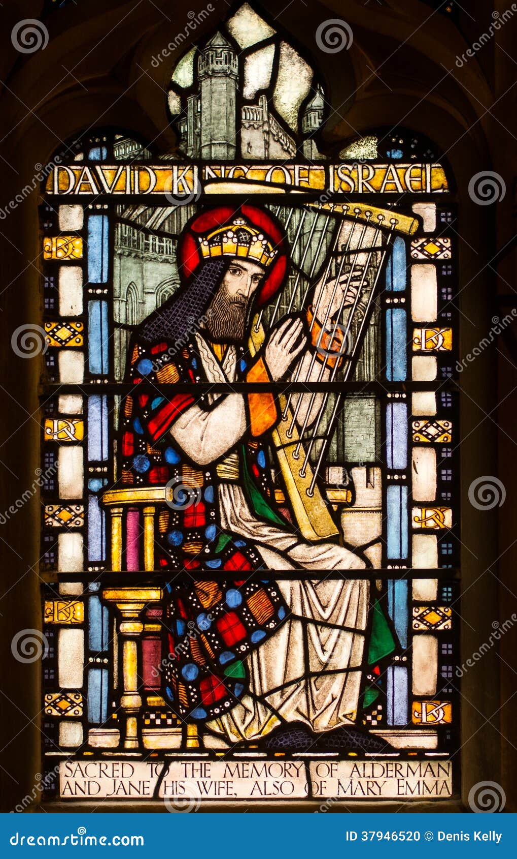 David King of Israel Stained Glass Window Stock Photo - Image of ...