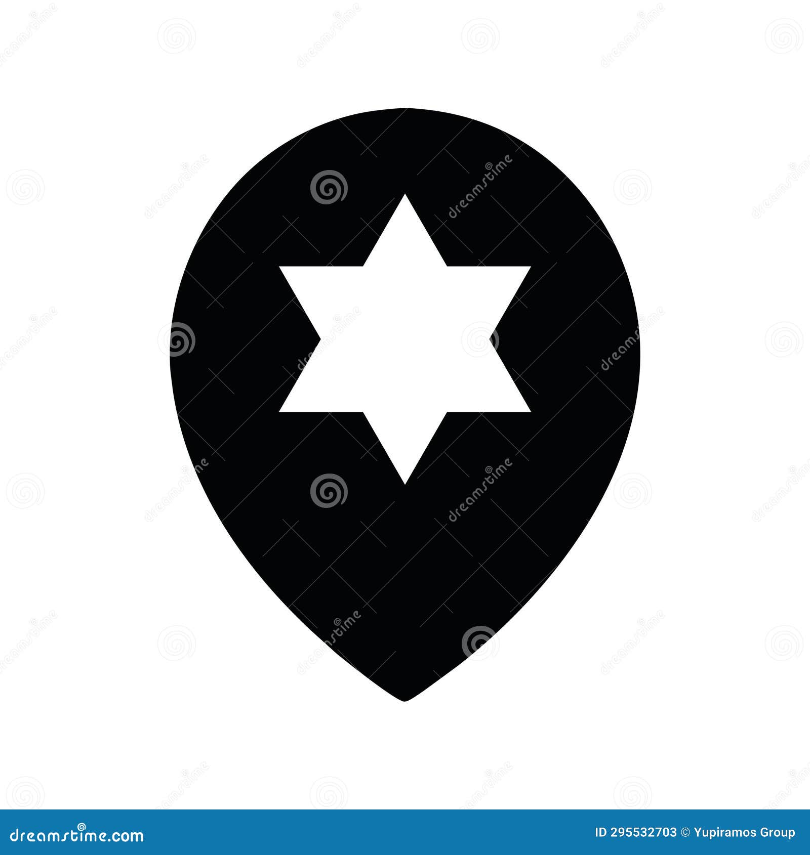 David Star Location Pin Icon Stock Vector - Illustration of sign ...
