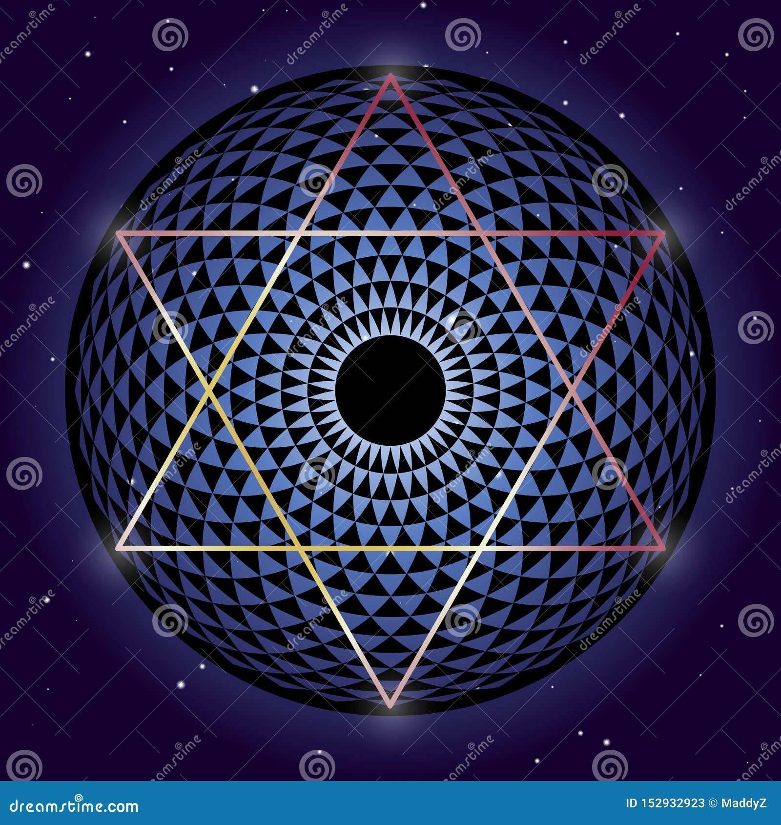 David Star and Torus Yantra Sacred Geometry Elements Stock Vector ...