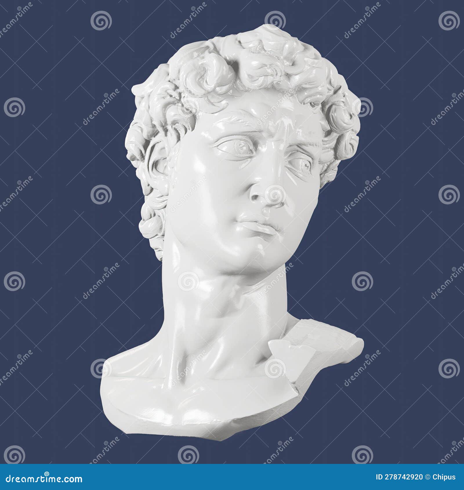 David Statue on Isolated Background. 3d Rendering Stock Illustration ...