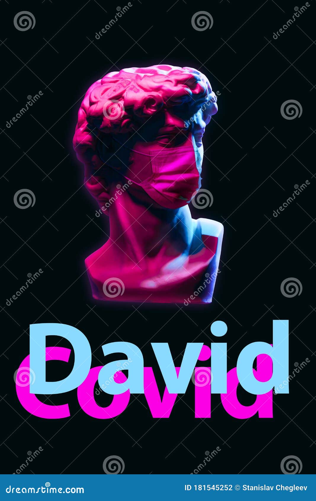 David Statue in Medical Mask Stock Photo - Image of covid19, help ...