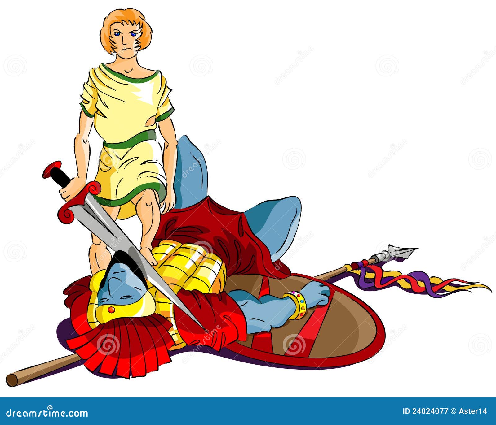 David und Goliath vektor abbildung. Illustration von abbildung - 24024077