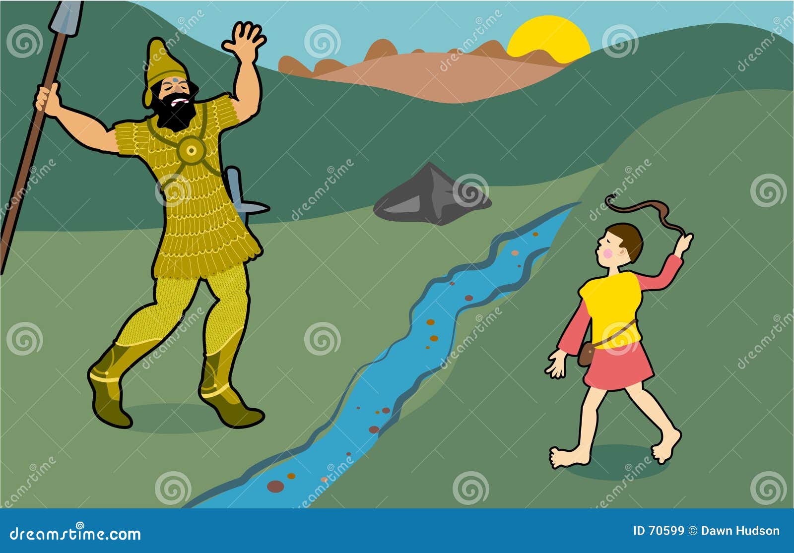 David und Goliath vektor abbildung. Illustration von junge - 70599
