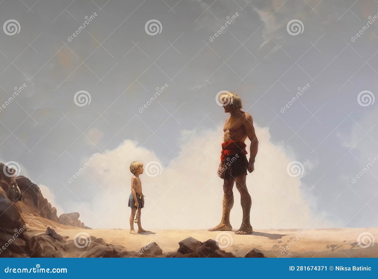 David Vs Goliath Concept. Ai Generated Stock Illustration ...