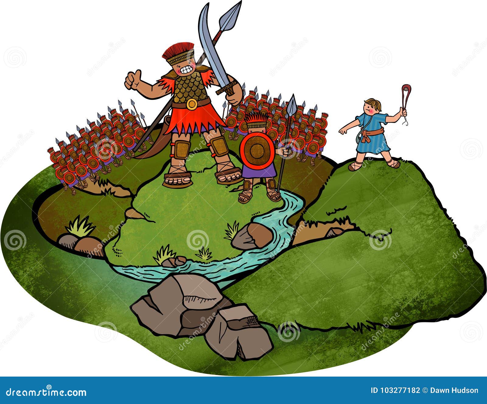 David y Goliath stock de ilustración. Ilustración de muchacho - 103277182
