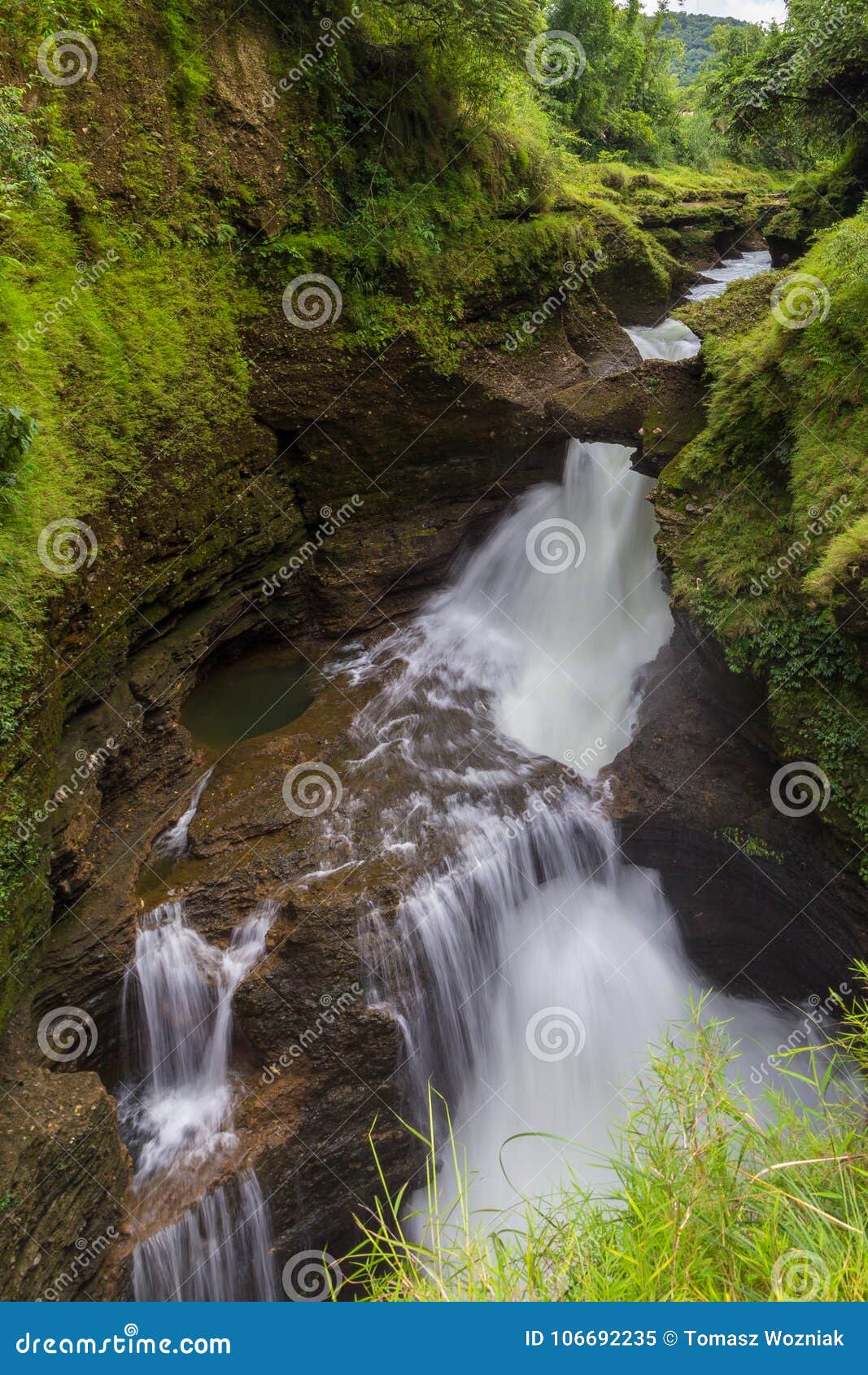 Davis Falls is a Waterfall Located at Pokhara in Kaski District. Stock ...