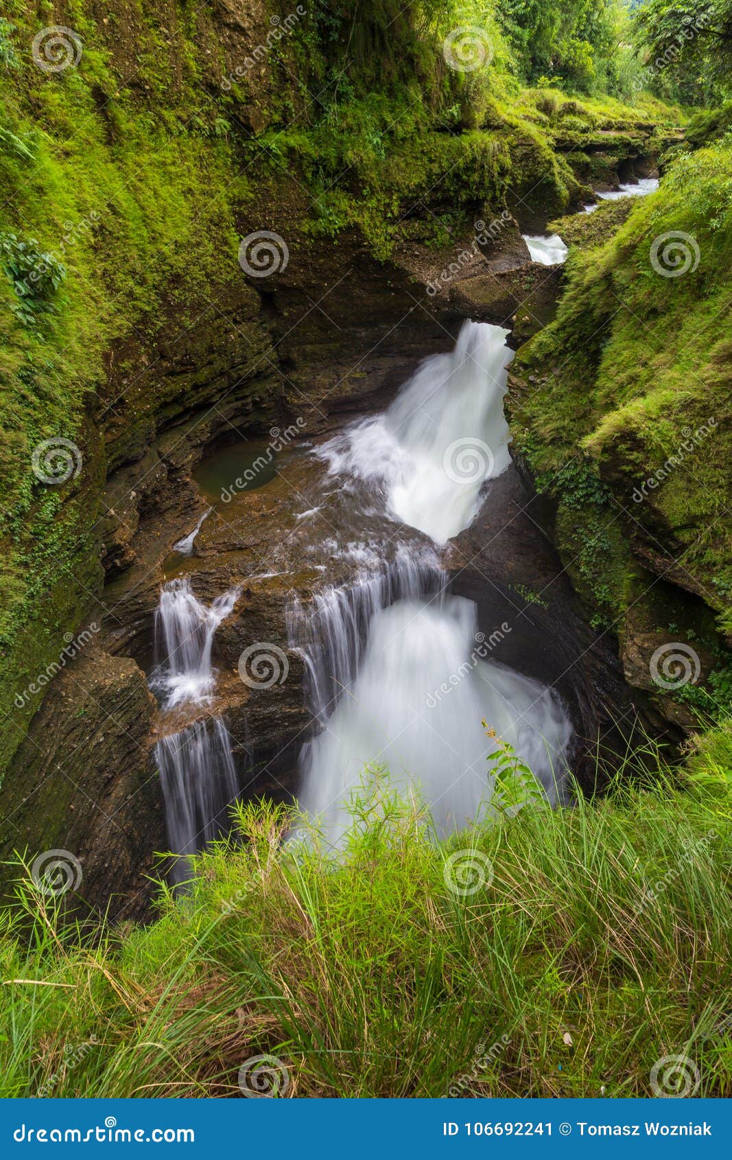 Davis Falls is a Waterfall Located at Pokhara in Kaski District. Stock ...