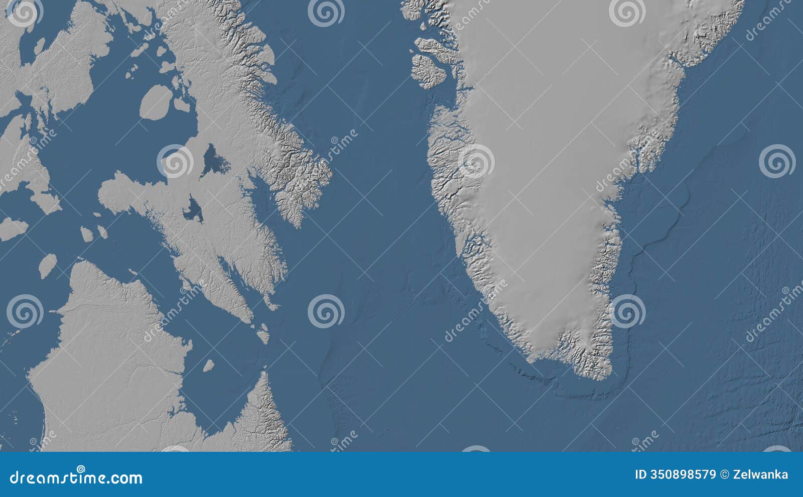 Davis Strait. Bounding Box. Steel Blue Map Stock Illustration ...