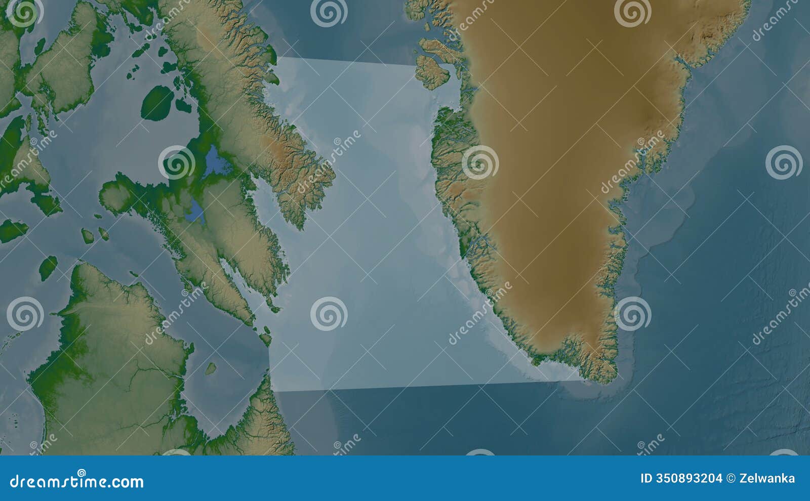 Davis Strait Highlighted. Physical Map Stock Illustration ...