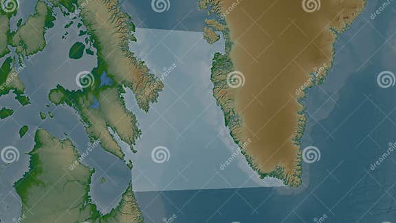 Davis Strait Highlighted. Physical Map Stock Illustration ...