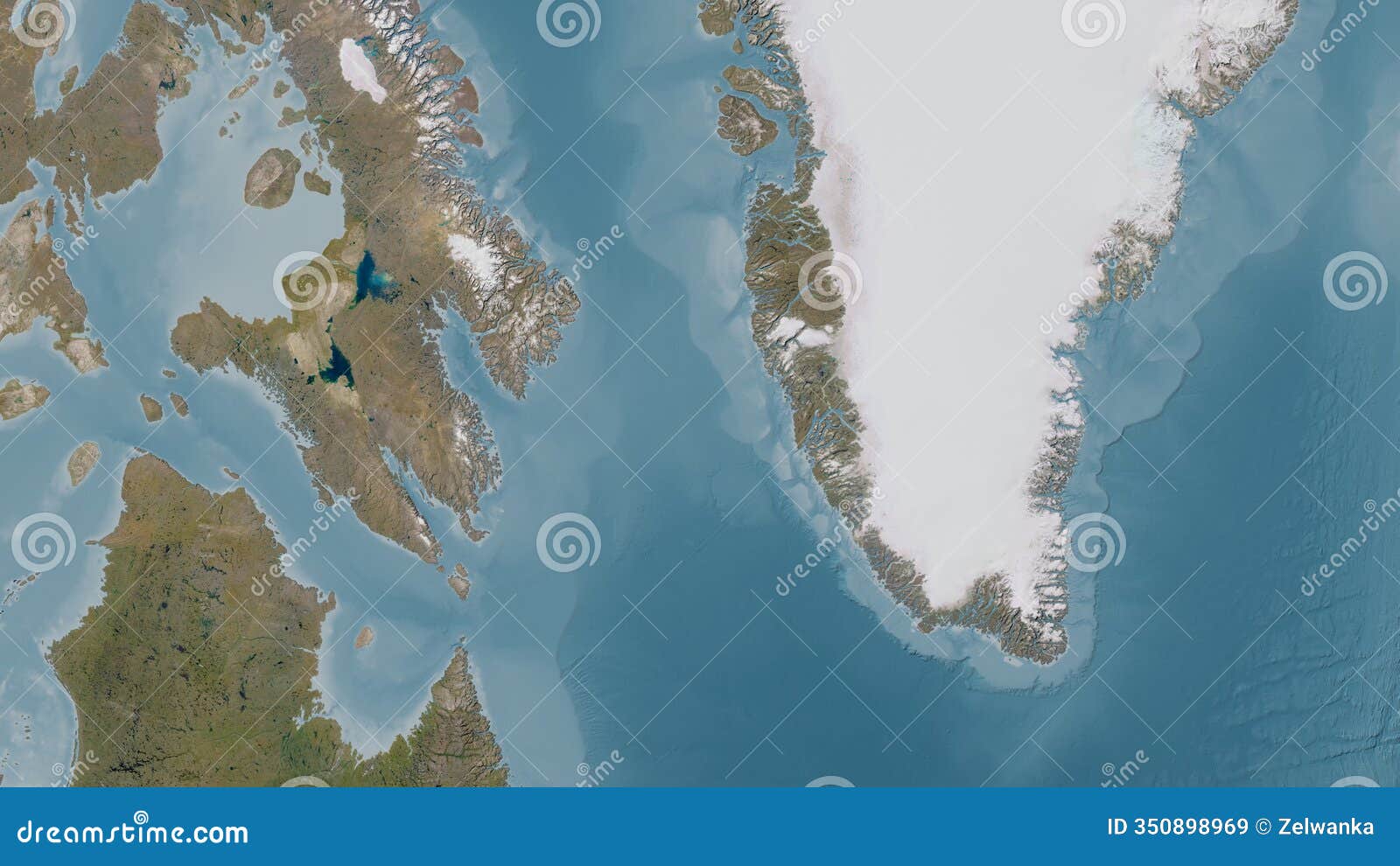 Davis Strait. Bounding Box. Satellite Map Stock Illustration ...