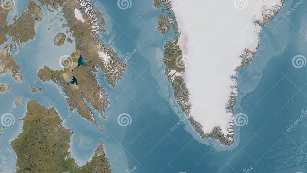 Davis Strait. Bounding Box. Satellite Map Stock Illustration ...