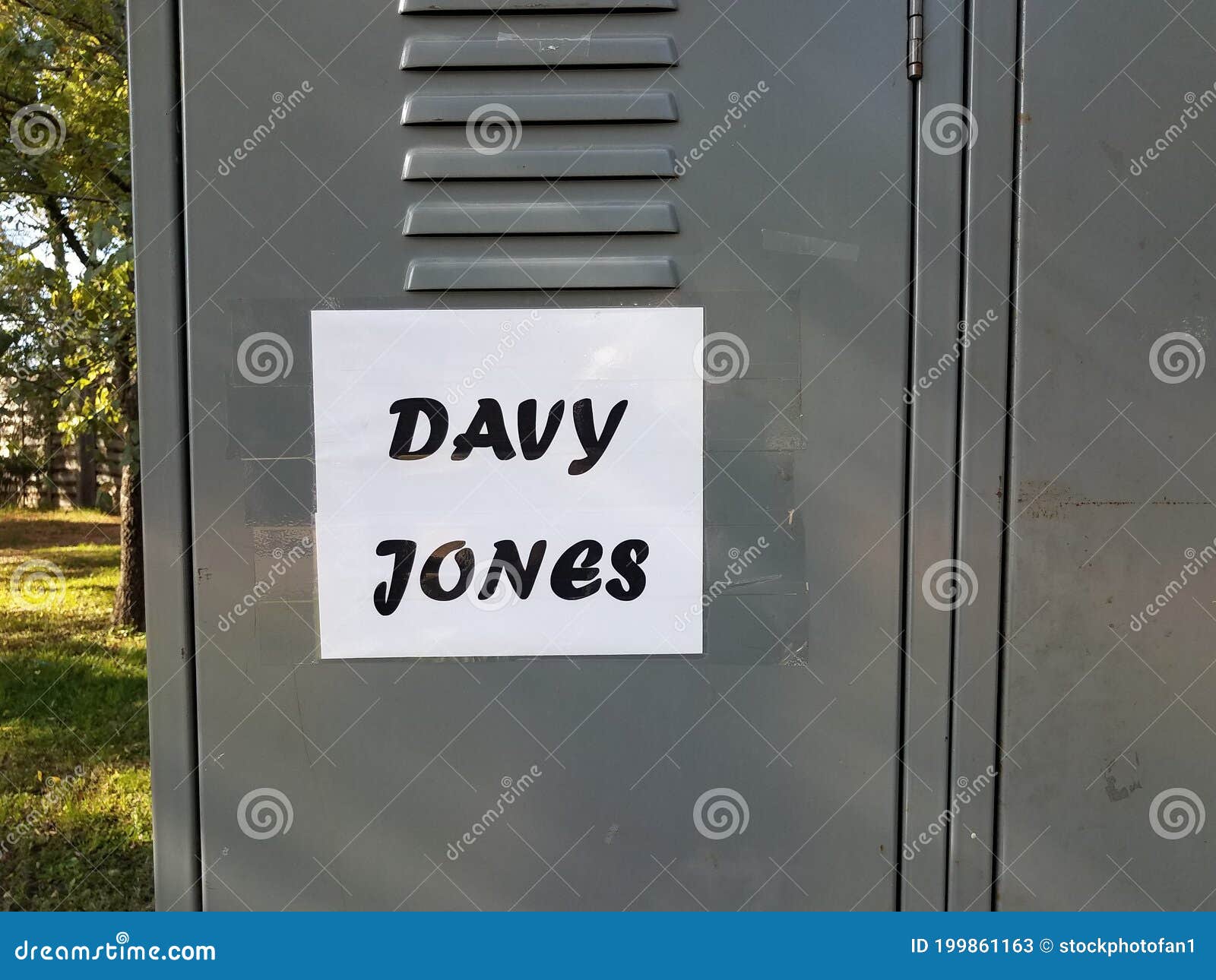 Davy Jones Locker Sign on Metal Locker Stock Image - Image of secured ...