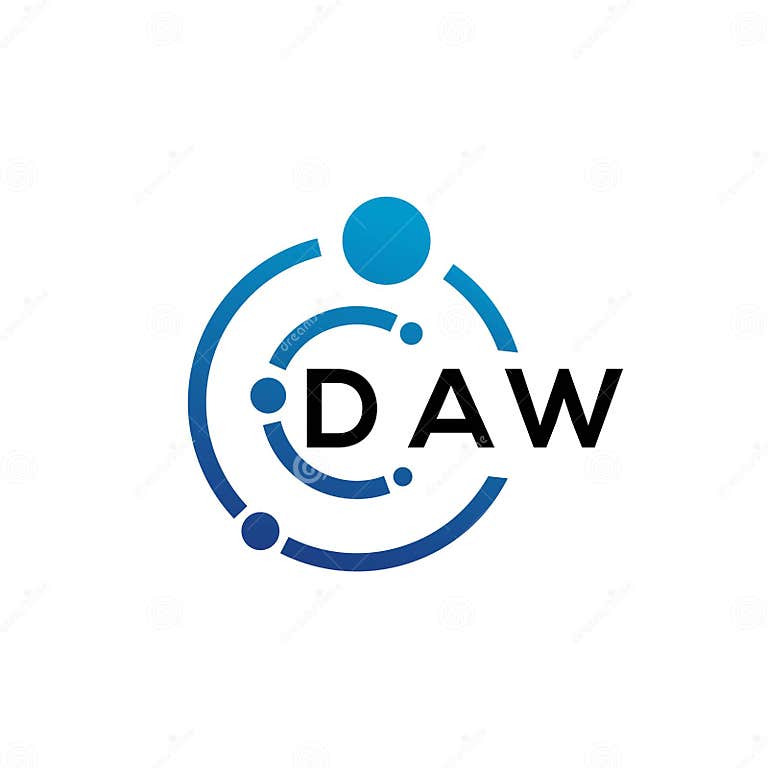 DAW Letter Logo Design on White Background. DAW Creative Initials ...