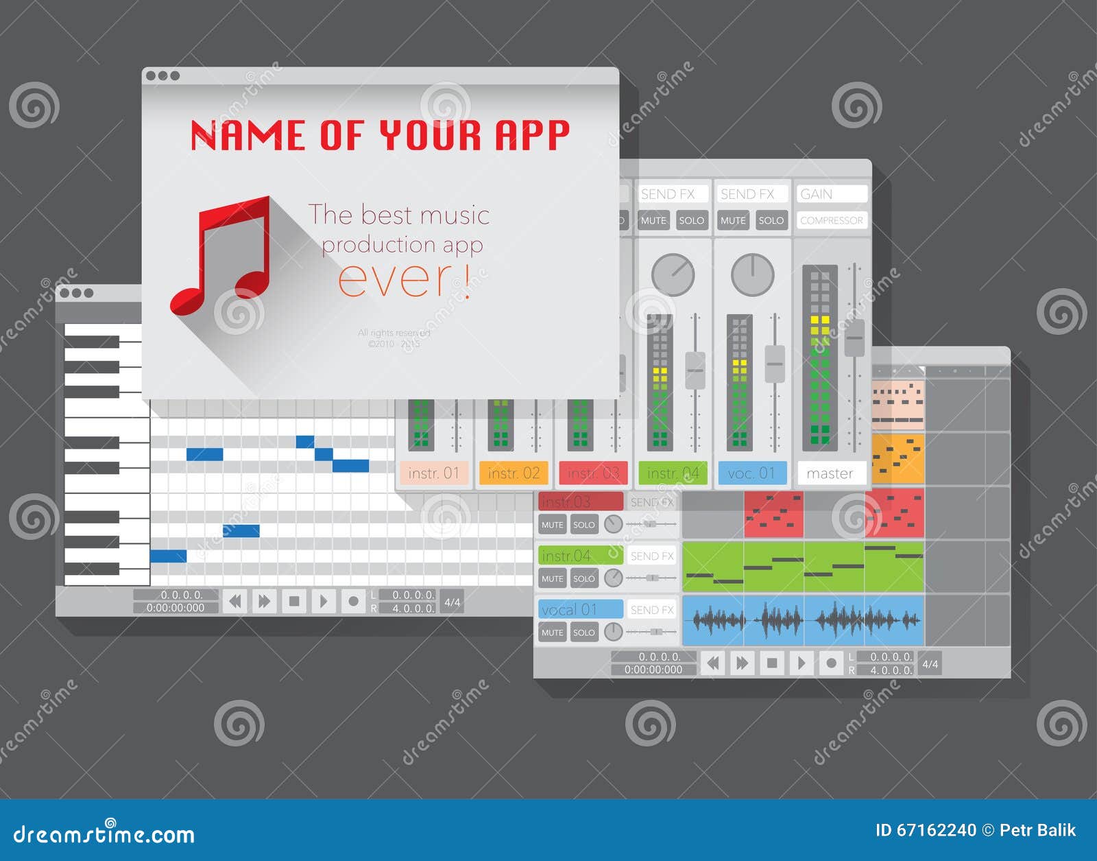 DAW, Music Production Software Stock Vector - Illustration of dance ...