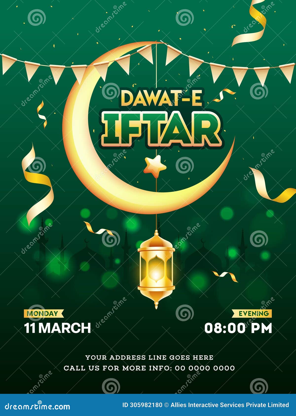 Dawat-E-Eid Party Invitation Card, Template Or Flyer Design With Event ... Dawat-E-Eid Party Invitation Card, Template Or Flyer Design With Event ...