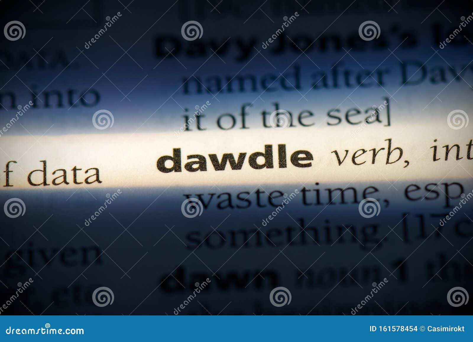 Dawdle stock photo. Image of detail, closeup, printed - 161578454