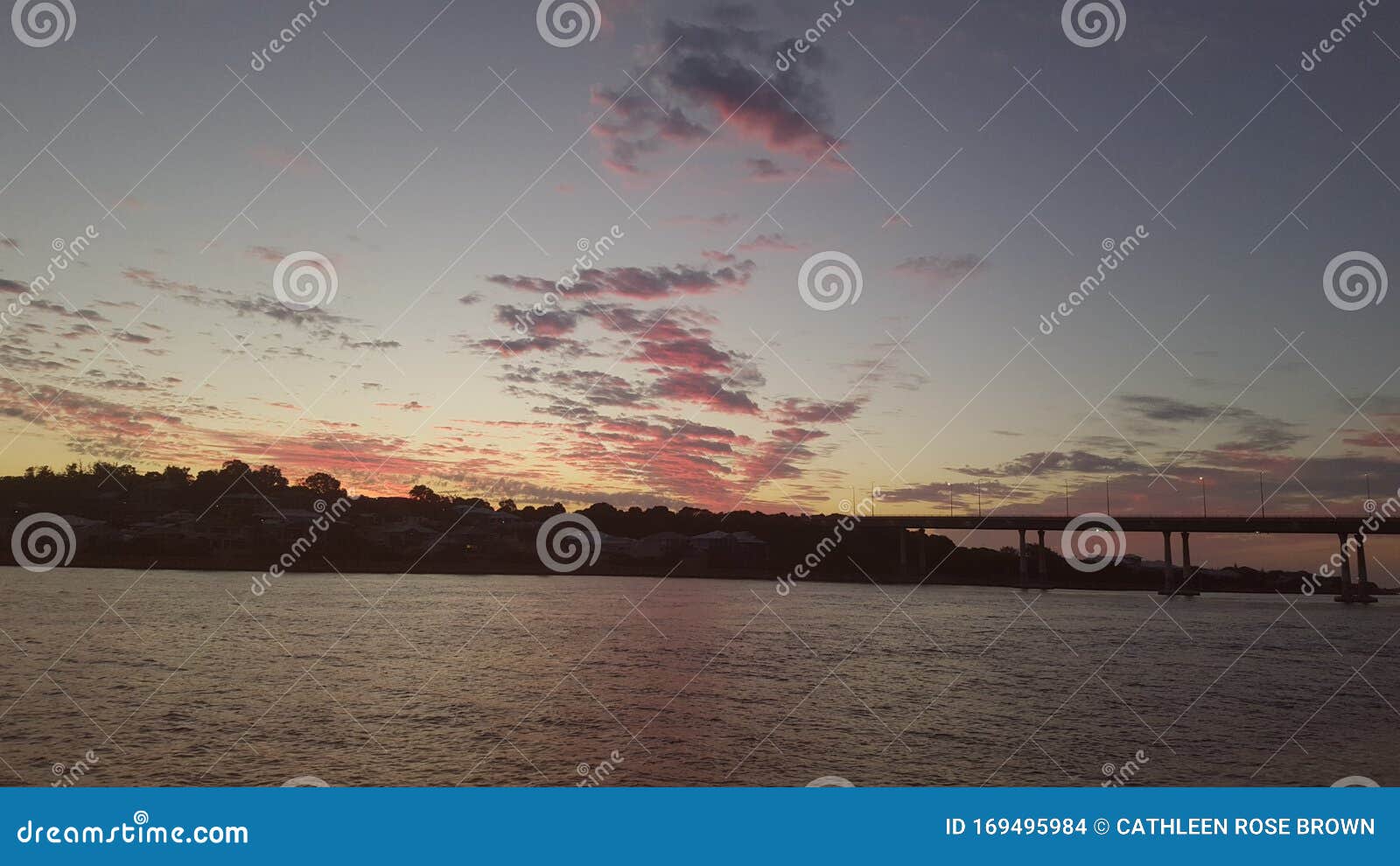 The DAWESVILLE CUT PINK CLOUDY SUNSET Stock Photo - Image of sunset ...