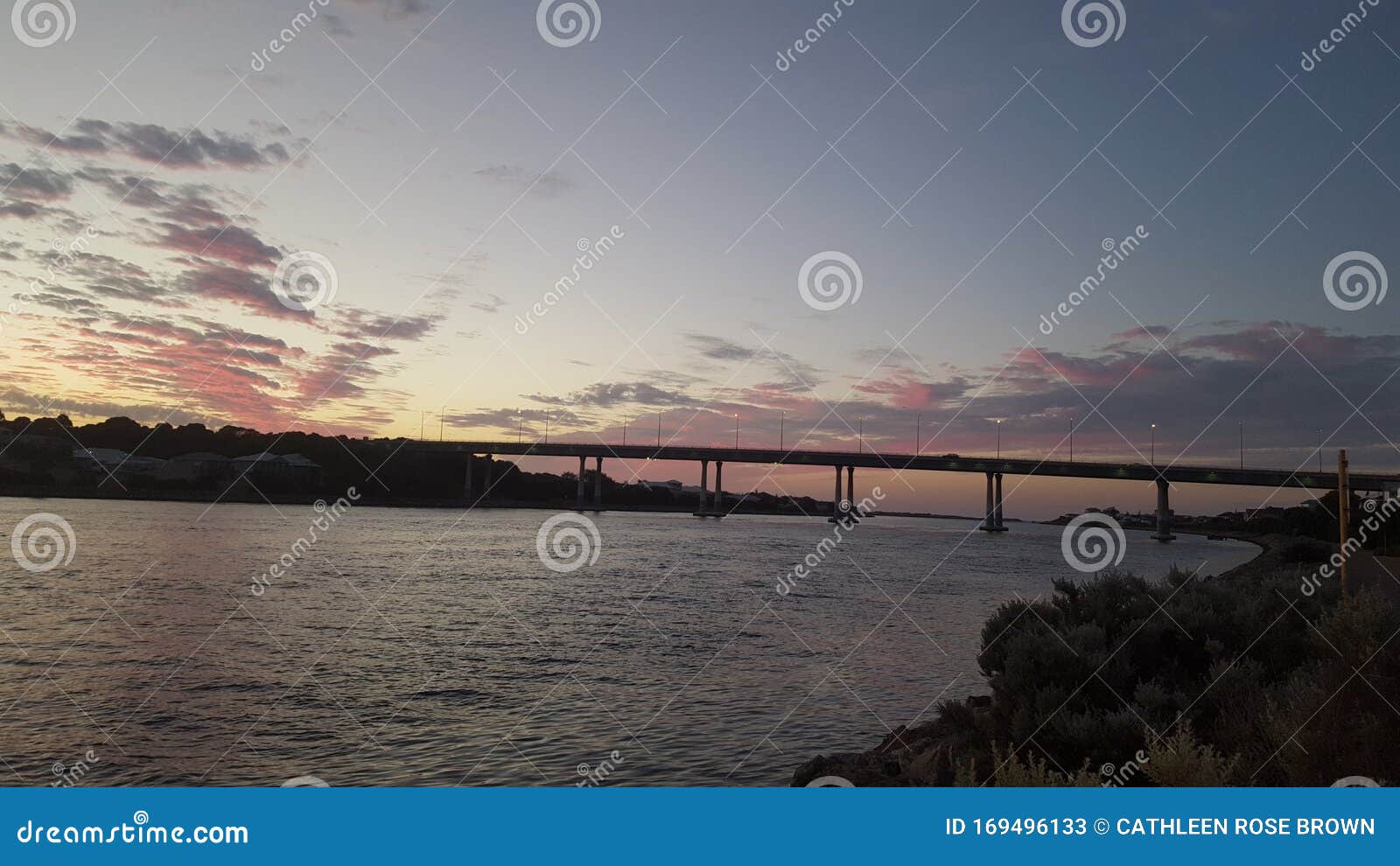 The DAWESVILLE CUT PINK CLOUDY SUNSET Stock Image - Image of dawesville ...