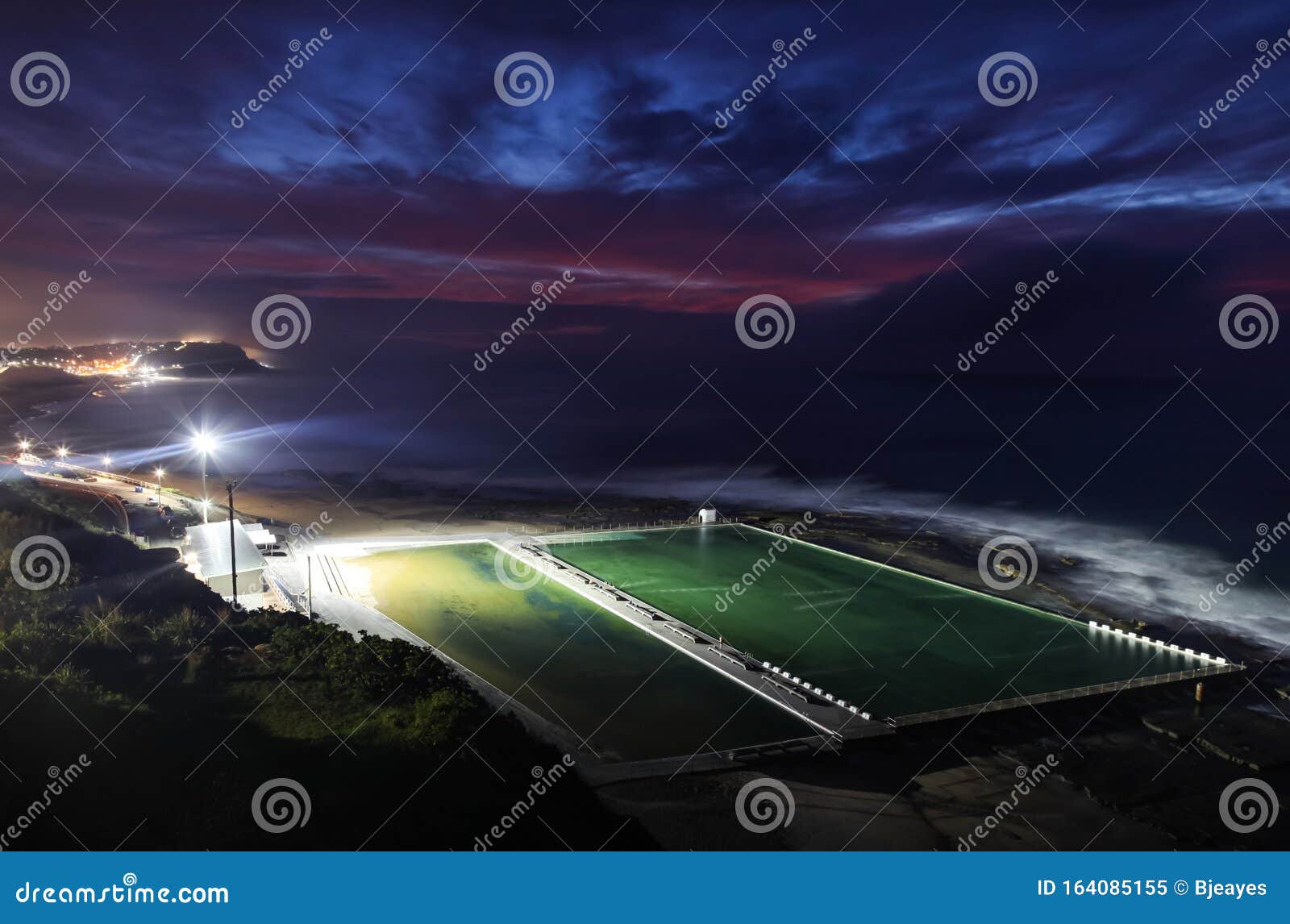 Dawn Above Merewether Ocean Baths - Newcastle NSW Australia Stock Image ...