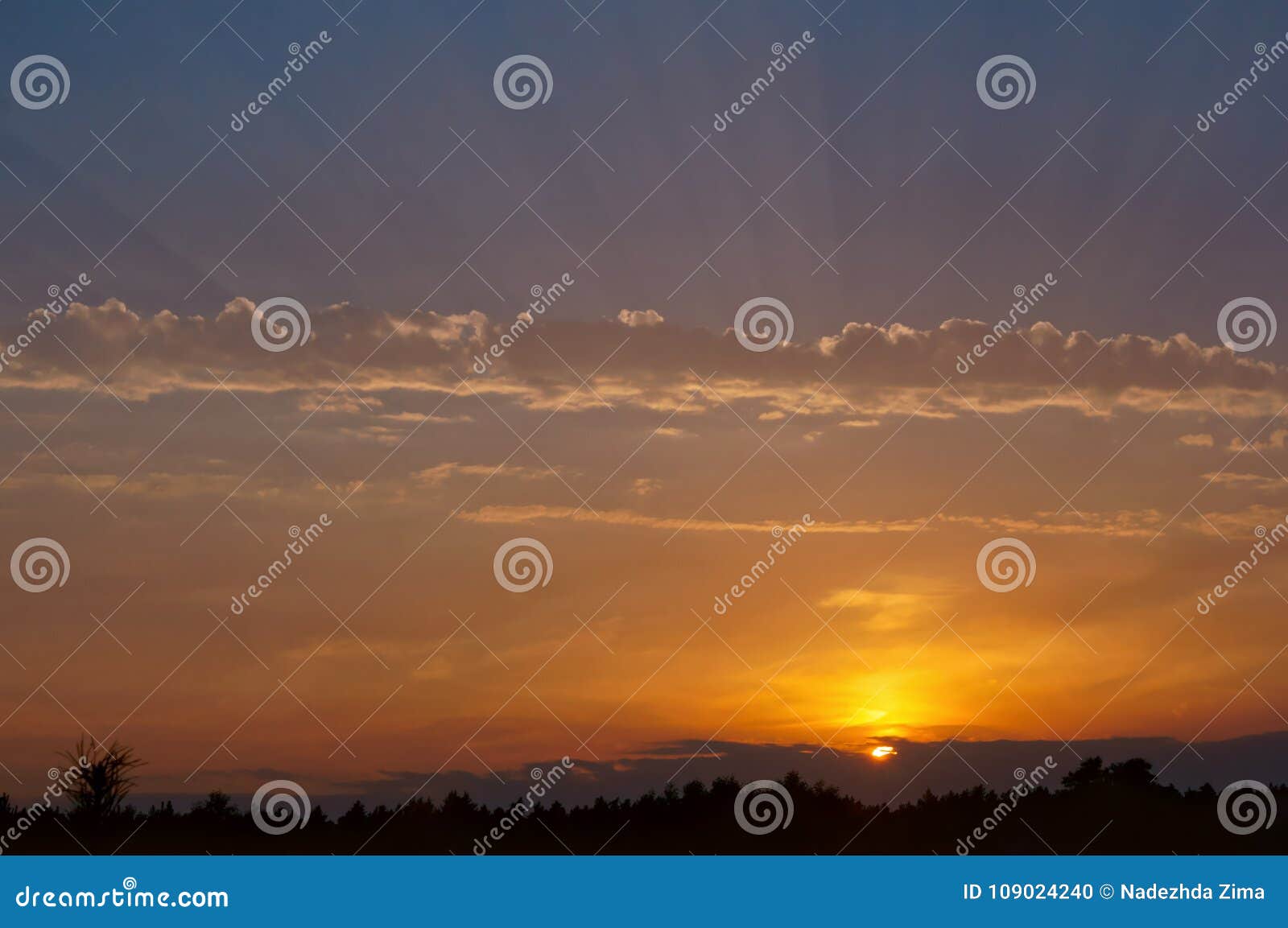 Sunset on Land, the Dawn on the Beach, Sunset and Dawn Hours Stock ...