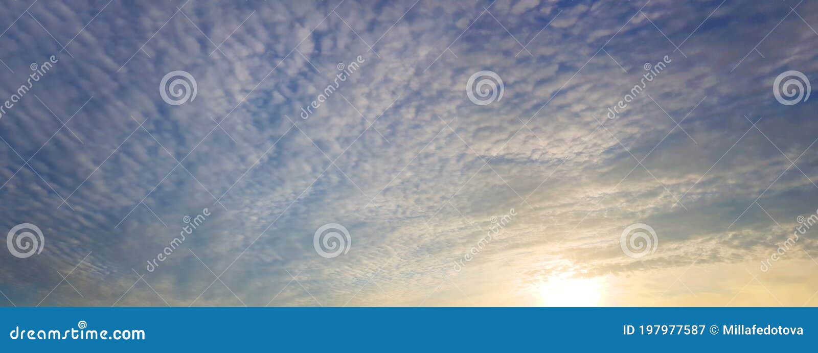 Dawn. Blue sky with clouds stock image. Image of summer - 197977587