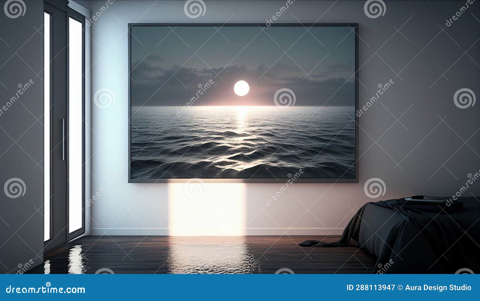 Dawn Breaks on the Ocean a Serene Sunrise Scene. Generative AI Stock ...