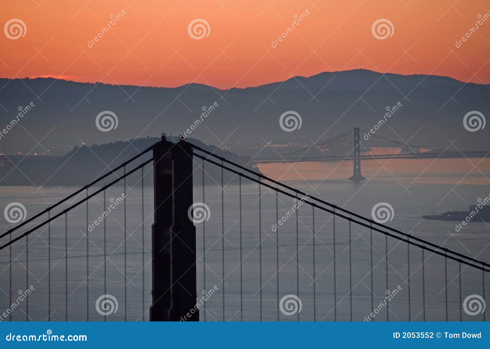Dawn Bridges stock photo. Image of goldengate, francisco - 2053552