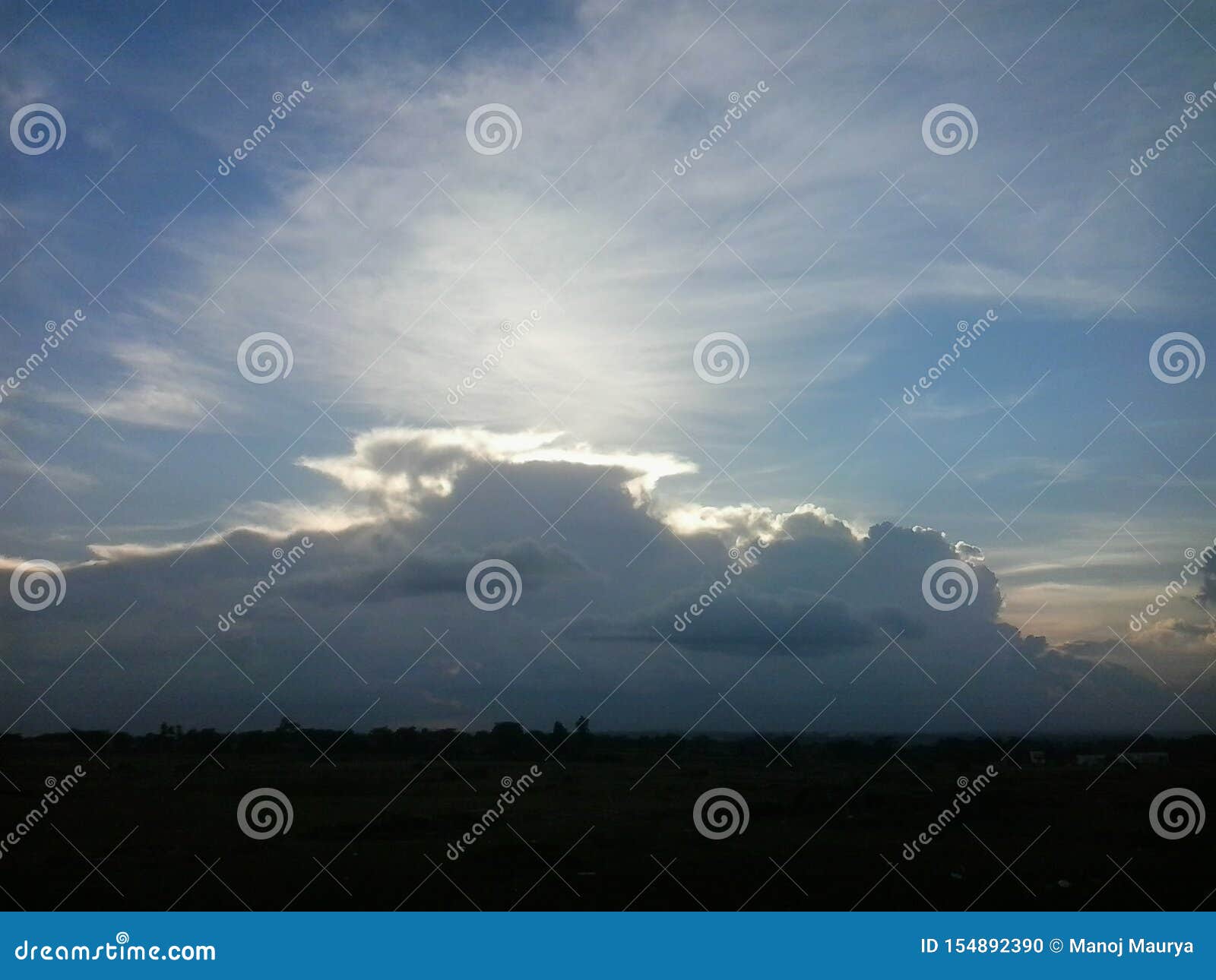 Dawn with clouds stock photo. Image of dawn, serenity - 154892390