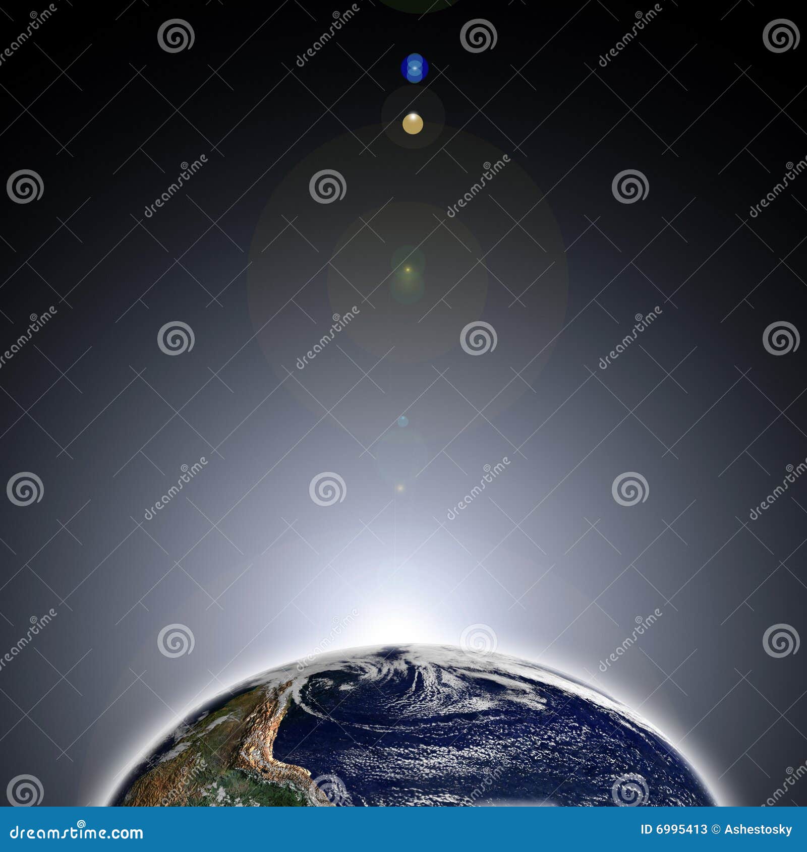 Dawn on earth from space stock image. Image of background - 6995413