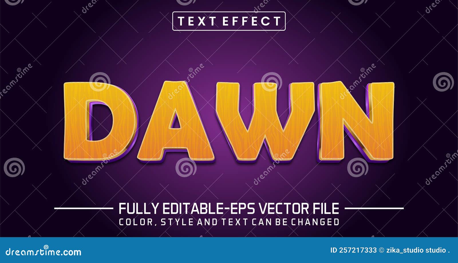 Dawn Editable Text Style Effect Stock Vector - Illustration of letter ...