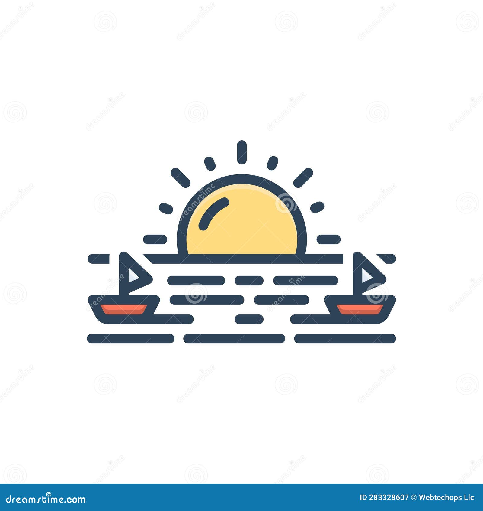 Color Illustration Icon for Dawn, Daybreak and Sunshine Stock Vector ...