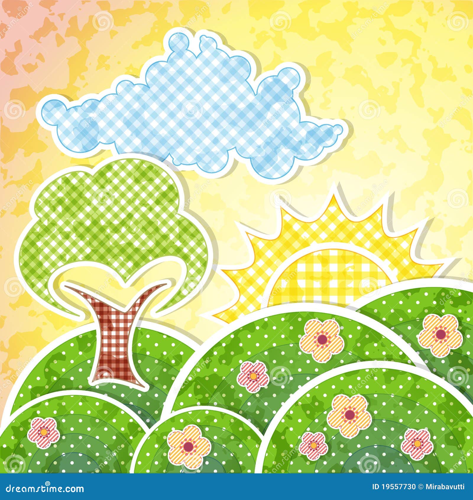 Dawn landscape stock vector. Illustration of plain, field - 19557730