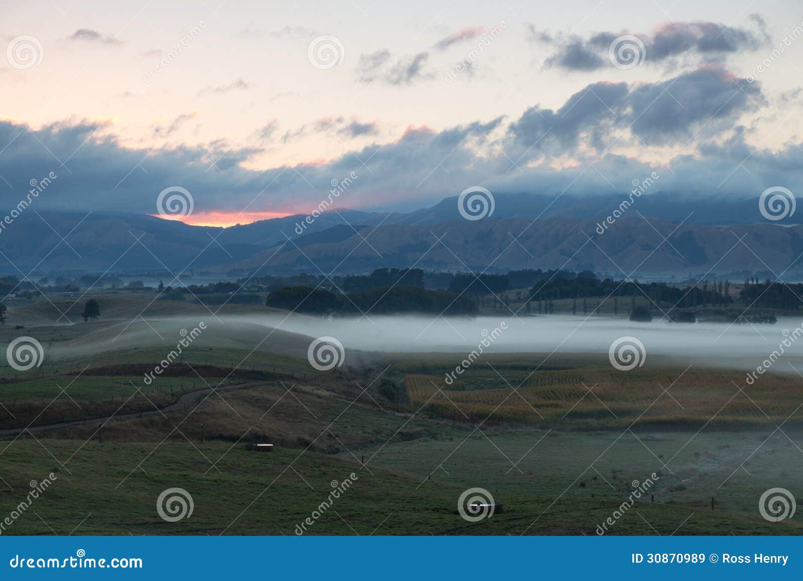 Dawn Mist Land stock image. Image of early, road, land - 30870989