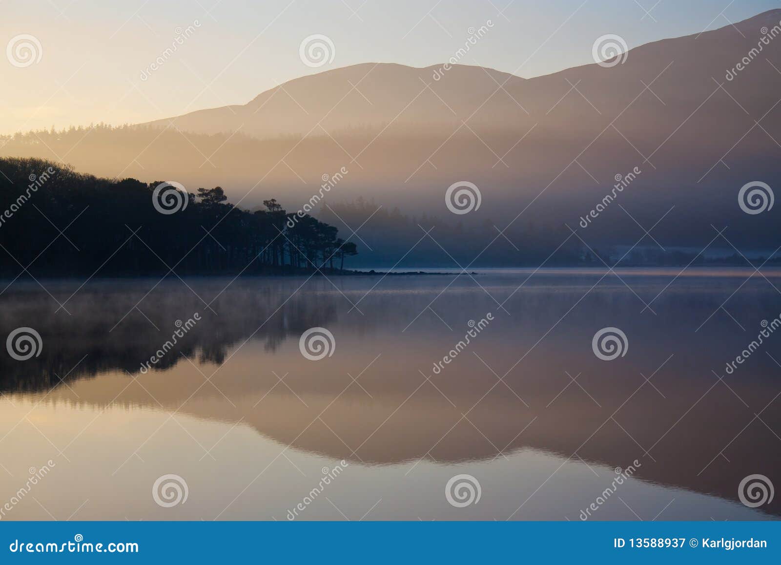 Dawn over Lake stock image. Image of killarney, moist - 13588937