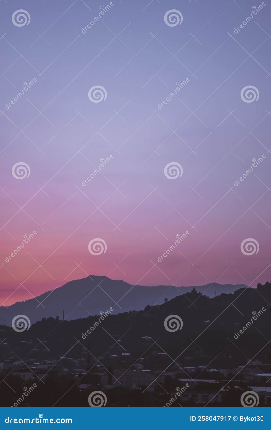 Dawn Over the Mountains. Pink Sky Stock Image - Image of view, dark ...