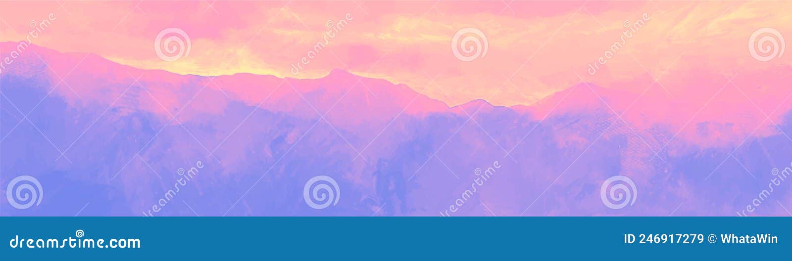 Dawn Over Mountains Realistic Vector Landscape with a Sunrise Stock ...