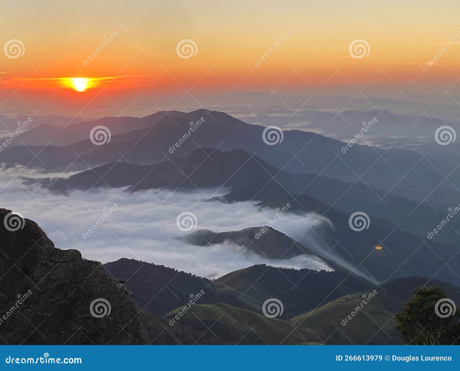 Dawn Over the Mountains with the Sun Rising Stock Image - Image of dawn ...