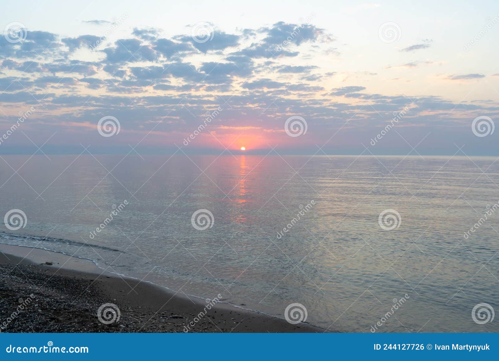 Dawn over the sea coast stock photo. Image of vacation - 244127726