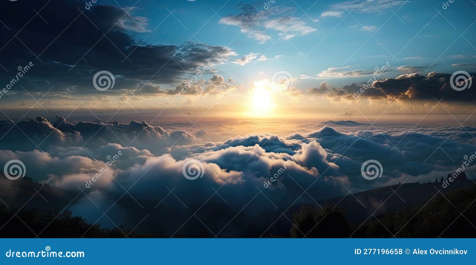 Dawn Overlooking Clouds Landscape. Perfect for Wallpapers Stock ...