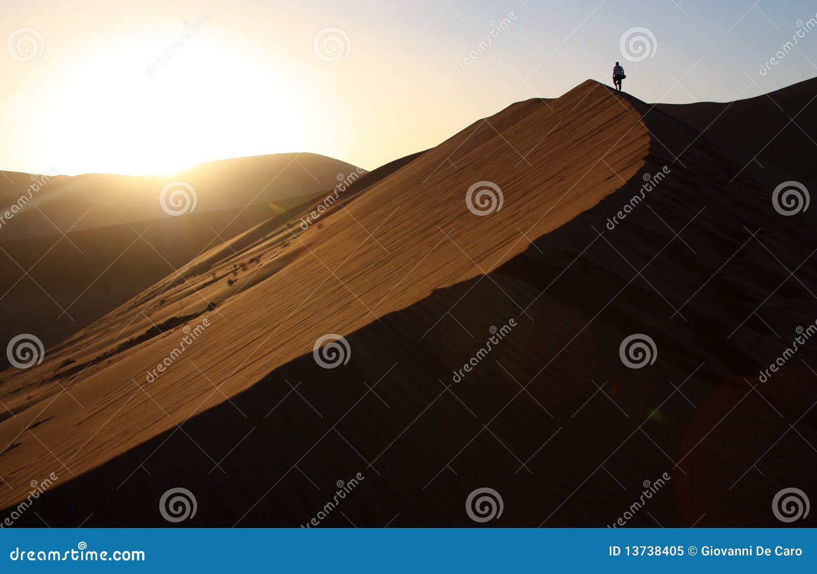 Dawn on Red Dune in Namibia Stock Image - Image of dekaro, morning ...