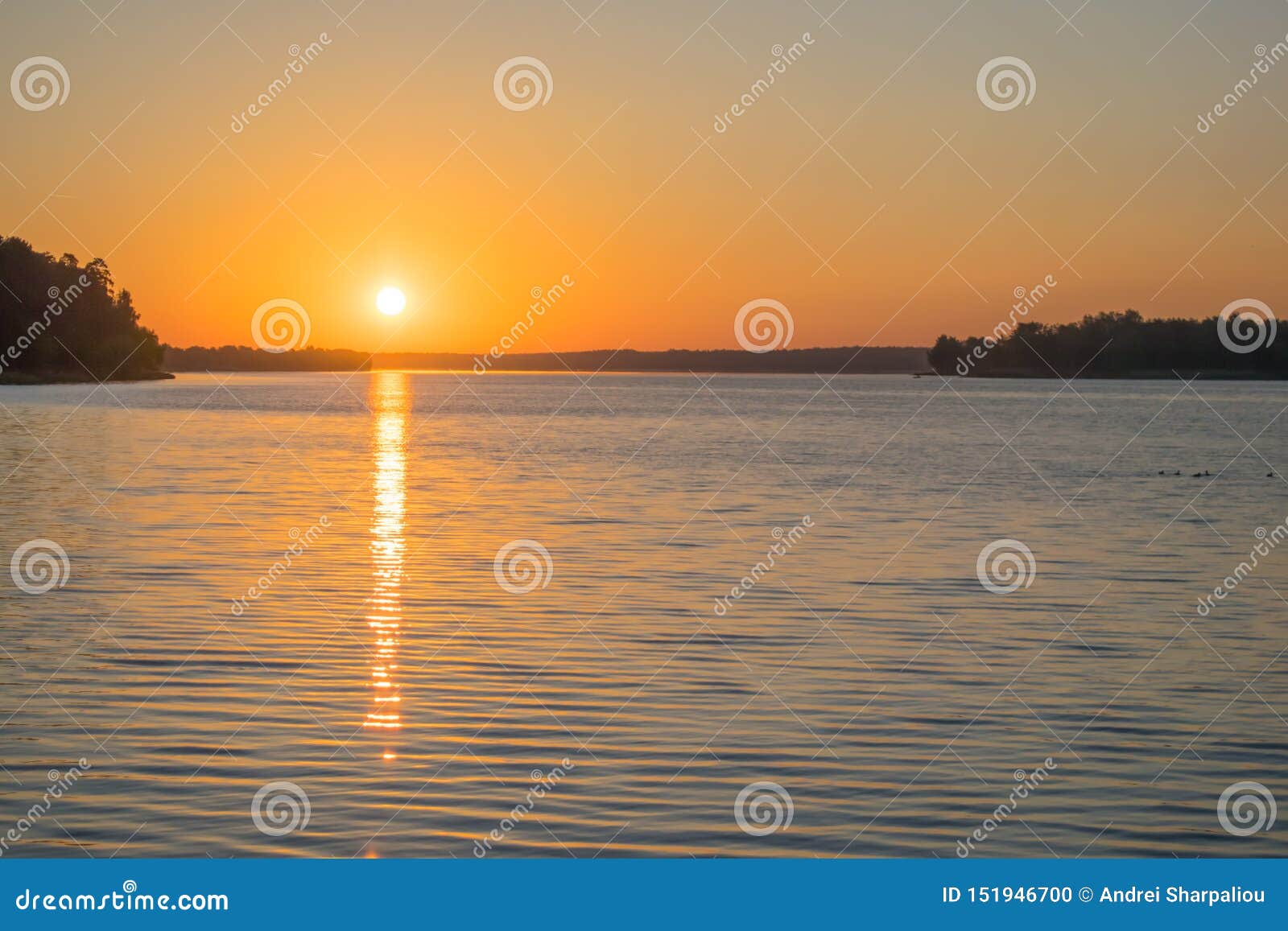 Dawn of the Red Sun on the River Stock Photo - Image of forest, season ...