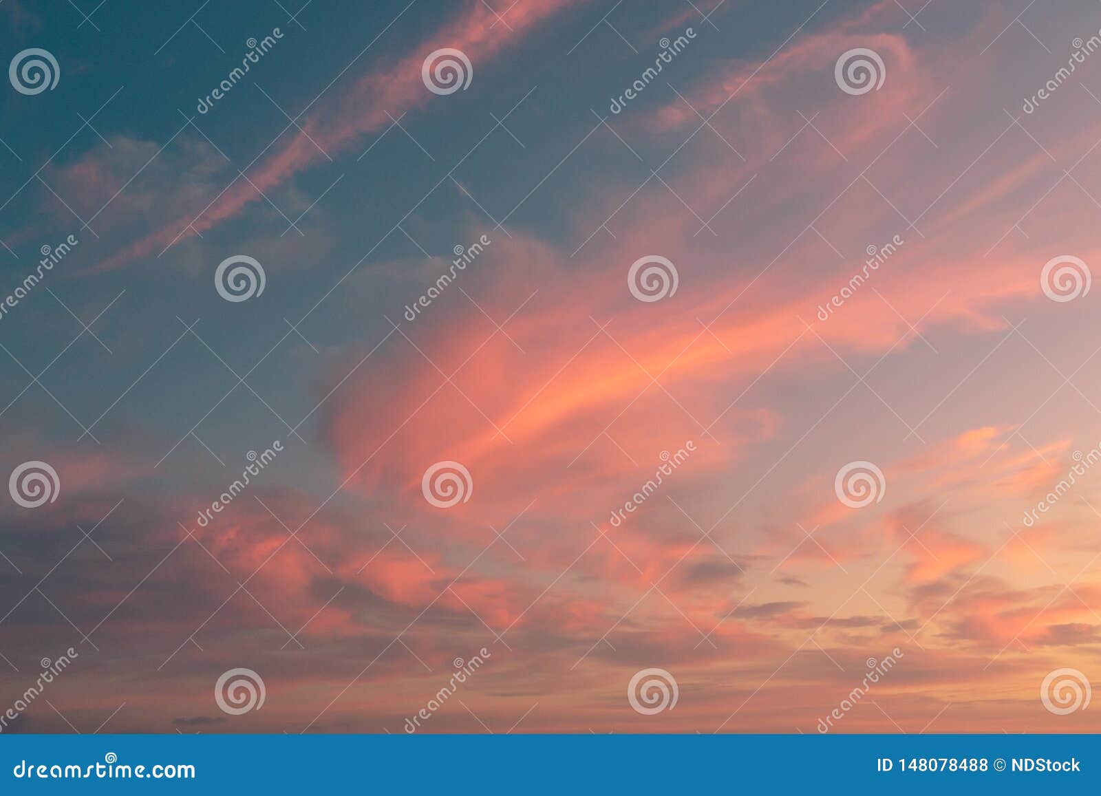 Colorful Sunset Reflection on a Cloudy Sky Stock Photo - Image of color ...